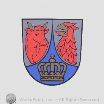 Mark with Heraldry: shield, eagle head, cow head, | #531428
