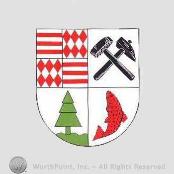 Mark with Heraldry: shield, hammers, tree, fish, | #531658
