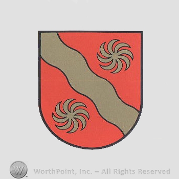 Mark with Heraldry: shield, wavy line, wheels. | #532449