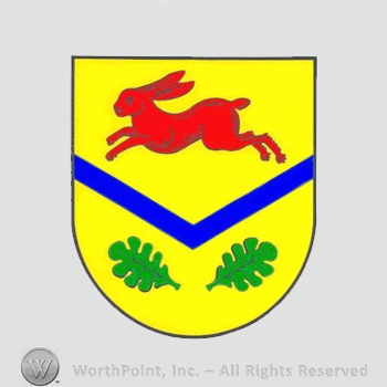 Mark with Heraldry: shield, rabbit, blue lines, | #532514