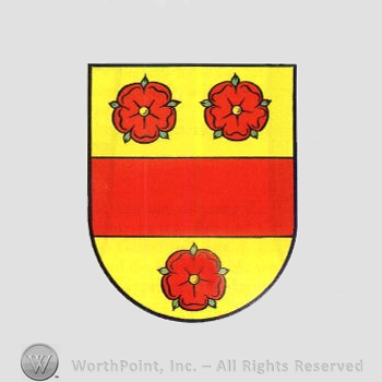 Mark with Heraldry: shield, red bar, red roses. | #532552