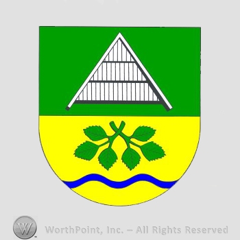 Mark with Heraldry: shield, house, wavy line, | #532589