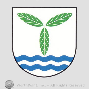 Mark with Heraldry: shield, leaves, wavy blue | #532653