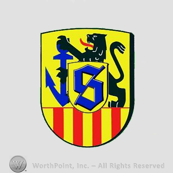 Mark with Heraldry: shield, anchor, panther, red | #532670