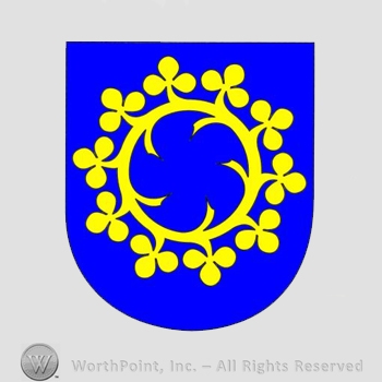 Mark with Heraldry: shield, clover leaves circle. | #533764