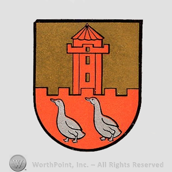 Mark with Heraldry: shield, tower, walls, duck's. | #533795