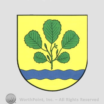 Mark with Heraldry: shield, leaves, wavy line. | #533827