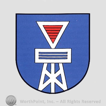 Mark with Heraldry: shield, red triangle, tower. | #533885