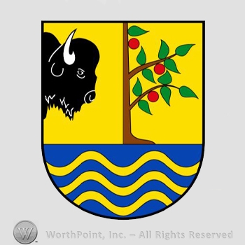 Mark with Heraldry: shield, bison, apple tree, | #533891