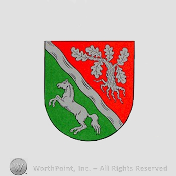 Mark with Heraldry: shield, oak tree, horse, wavy | #533956