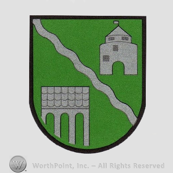 Mark with Heraldry: shield, wavy line, castle, | #534016