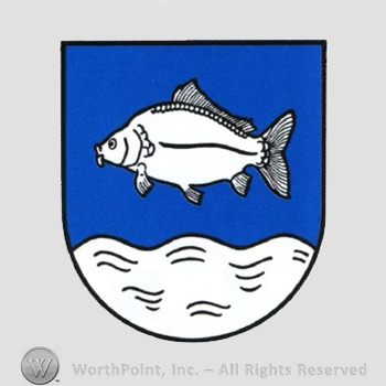Mark with Heraldry: shield, fish,, wavy line. | #534044