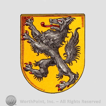 Mark with Heraldry: shield, wolf rampant. | #534189