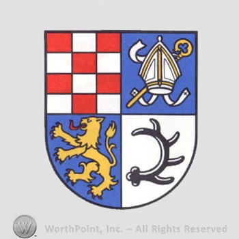 Mark with Heraldry: shield, chequered field, lion | #534785