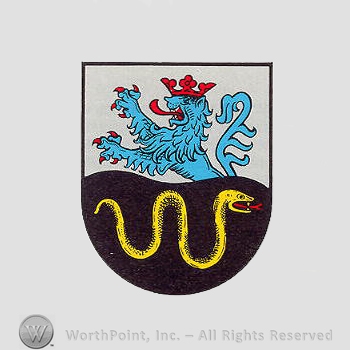 Mark with Heraldry: shield, lion rampant, snake, | #534865