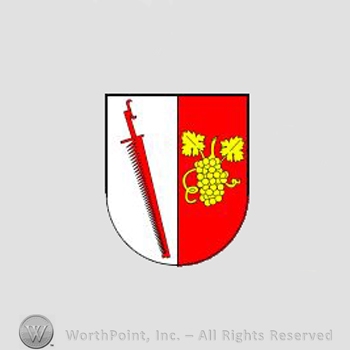 Mark with Heraldry: shield, grapes, tool. | #535046