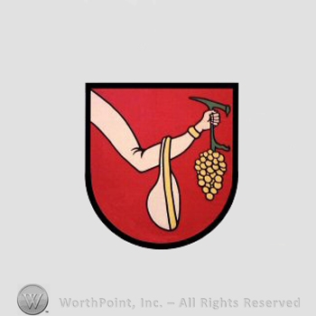 Mark with Heraldry: shield, hand and grapes, bag. | #535053