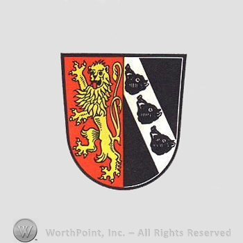 Mark with Heraldry: shield, lion rampant, boar's | #535066