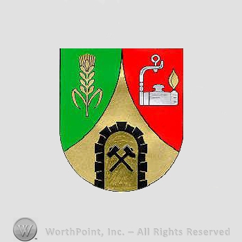 Mark with Heraldry: shield, wheatear, lamp, | #535081