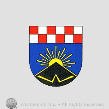 Mark with Heraldry: shield, sun, chequered field. | #535114