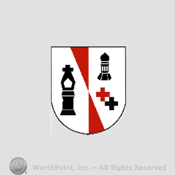 Mark with Heraldry: shield, tower, crosses, red | #535184