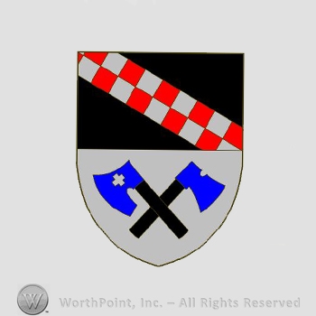 Mark with Heraldry: shield, chequered bar, axes. | #536242