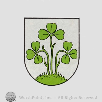 Mark with Heraldry: shield, clover leaves, green | #536320