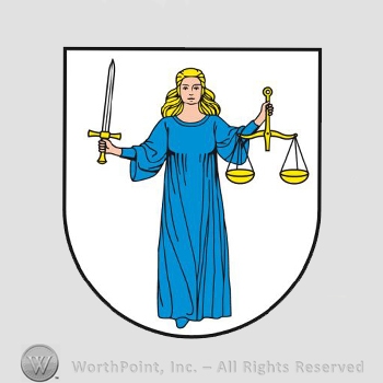 Mark with Heraldry: shield, woman in ling dress, | #536339