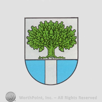 Mark with Heraldry: shield, oak tree, gray bar, | #536447
