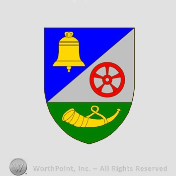 Mark with Heraldry: shield, bell, wheel, horn. | #536570