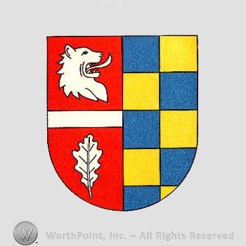 Mark with Heraldry: shield, chequered field, oak | #536606