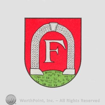 Mark with Heraldry: shield, green grass, letter | #537206