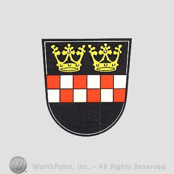 Mark with Heraldry: shield, chequered bar, two | #537222