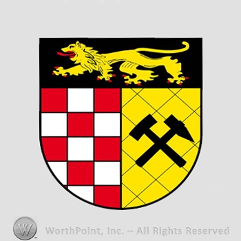 Mark with Heraldry: shield, lion, hammers, | #537329