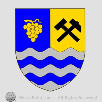 Mark with Heraldry: shield, grapes, hammers, wavy | #537391
