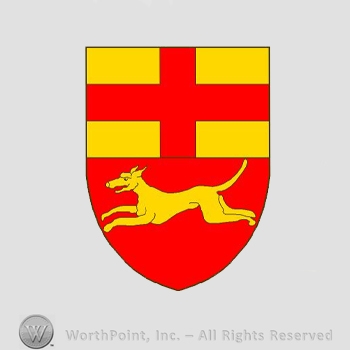Mark with Heraldry: shield, cross, greyhound. | #537398