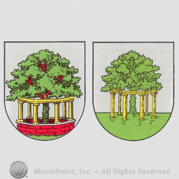 Mark with Heraldry: two shields, two oak trees, | #537413