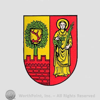 Mark with Heraldry: shield, saint, grapes, | #537428