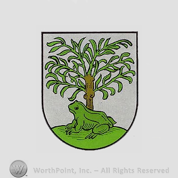 Mark with Heraldry: shield, frog, small tree, | #538287