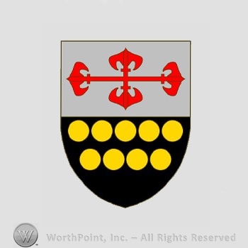 Mark with Heraldry: shield, cross, yellow balls. | #538304