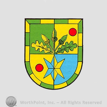 Mark with Heraldry: shield, bordure, acorns, oak | #538574