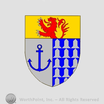 Mark with Heraldry: shield, lion, anchor, bells. | #538624