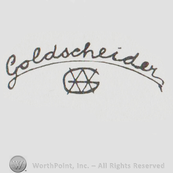 Mark with "goldscheider" handwritten above a G | #5393