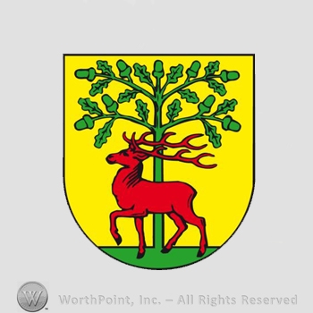Mark with Heraldry: shield, deer and a oak tree. | #540184