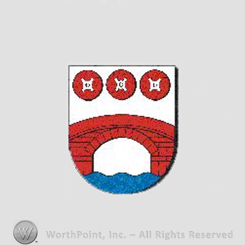 Mark with Heraldry: shield, millstones, bridge, | #540212