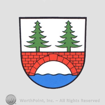 Mark with Heraldry: shield, bridge, pine trees, | #540443