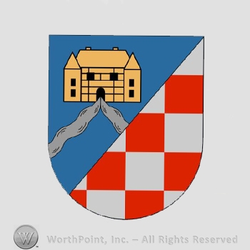Mark with Heraldry: shield, castle, wavy bars, | #540484
