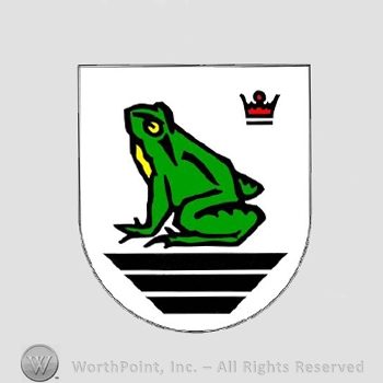 Mark with Heraldry: shield, crown, frog, black | #540594