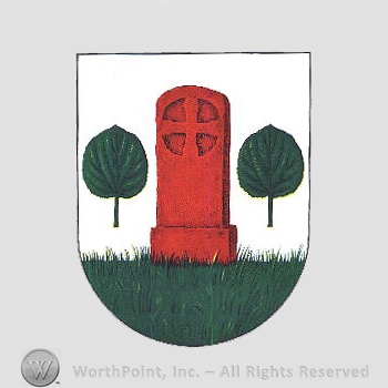 Mark with Heraldry: shield, leaves, green grass, | #541181