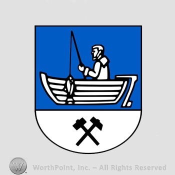 Mark with Heraldry: shield, boat, fisherman, | #541203